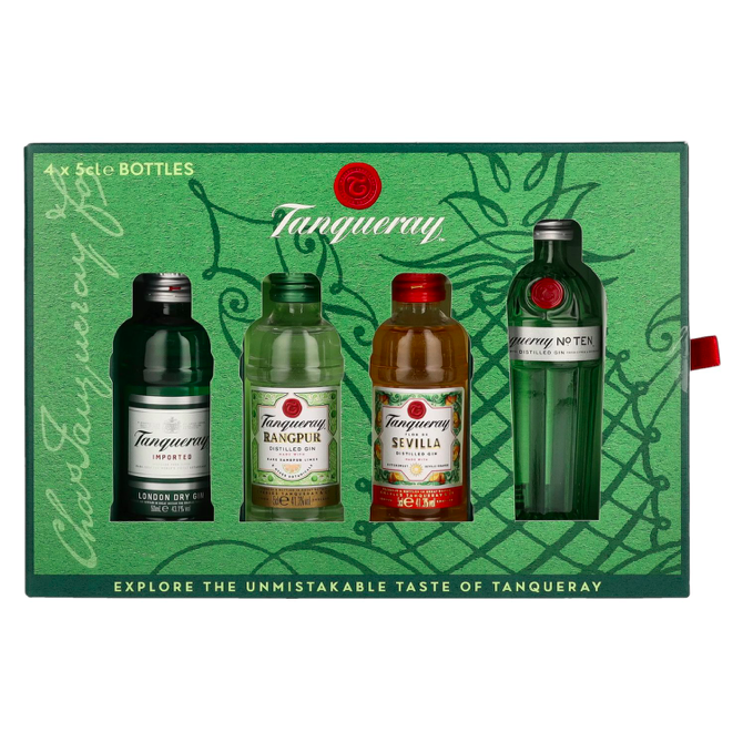 Džino testerių rinkinys Tanqueray Gin Miniaturen Set 43,3% Vol. 4x0,05l ...